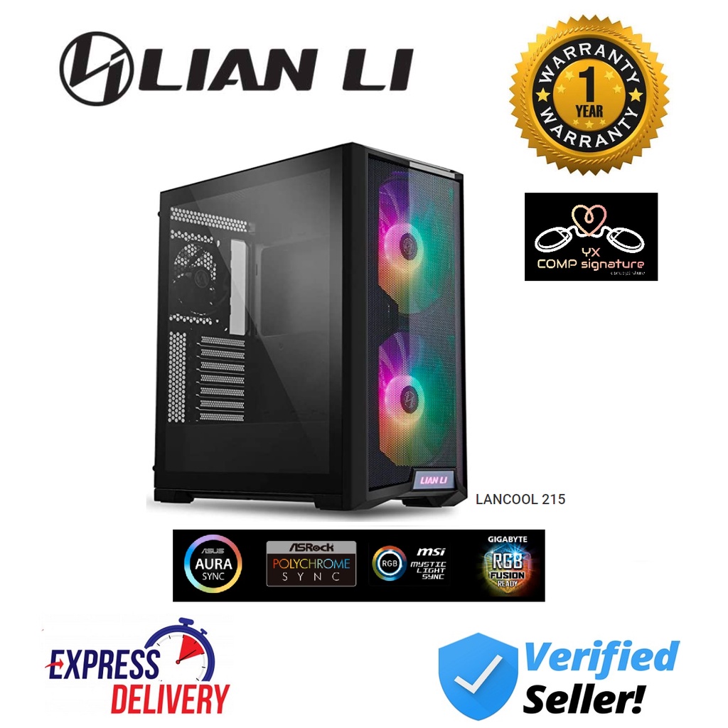 LIAN LI Lancool 215 Unobstructed Airflow Black Tempered Glass ATX ...