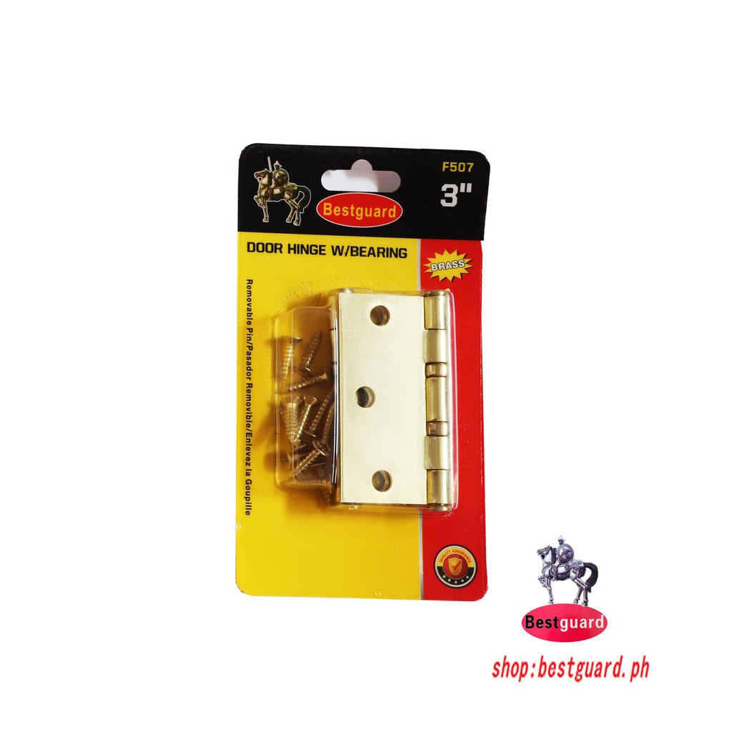 Bestguard F507 Door Hinge with Bearing (BRASS FINISH) 3" | Shopee Singapore