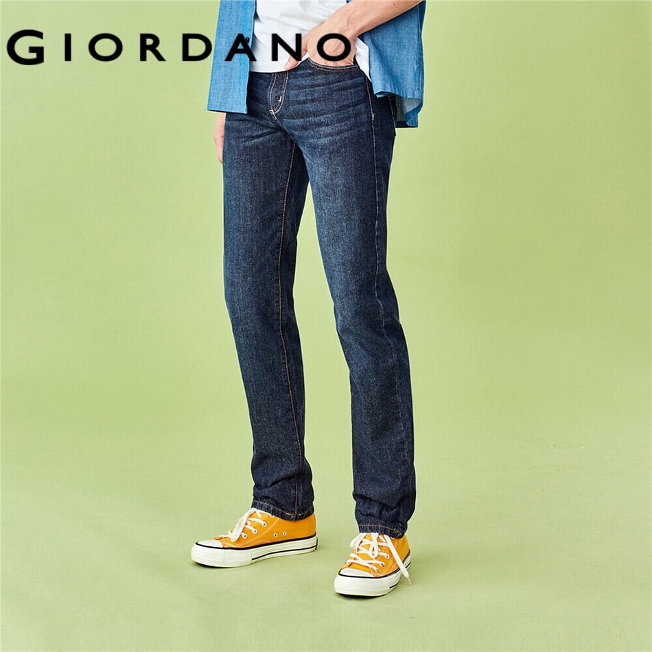 GIORDANO MEN Mid rise modern straight jeans 01116035 | Shopee Singapore
