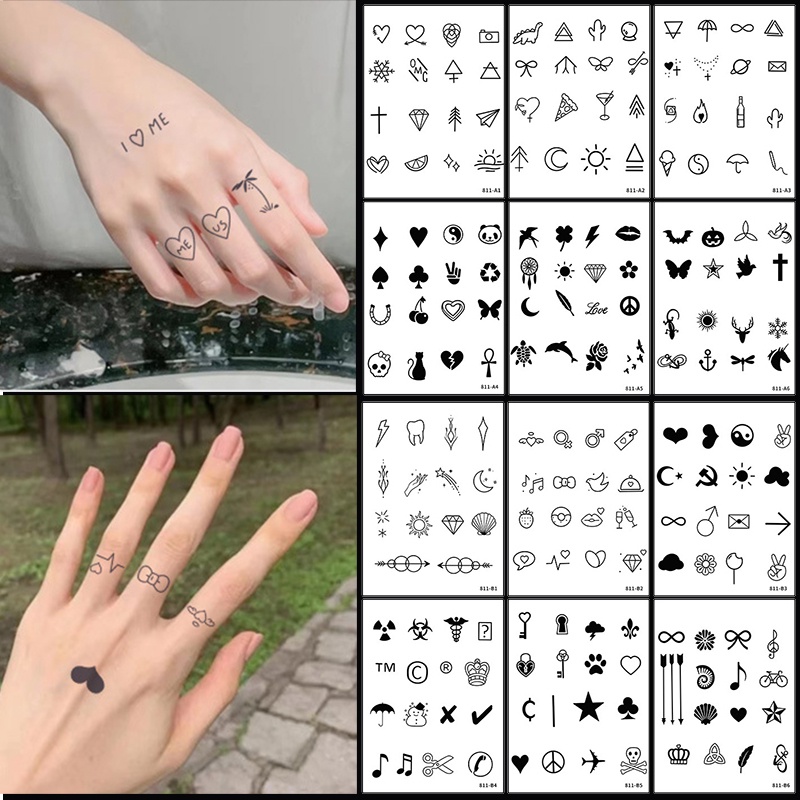 【SUN】6 Sheets/Set Tattoo Sticker Waterproof Long Lasting 15 Days ...