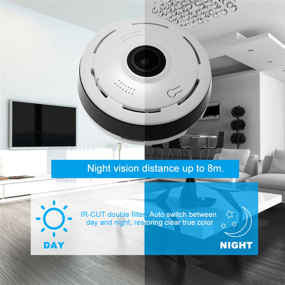 V380 Pro Wifi Panorama Camera 1080P Security Camera 360 Degree ...