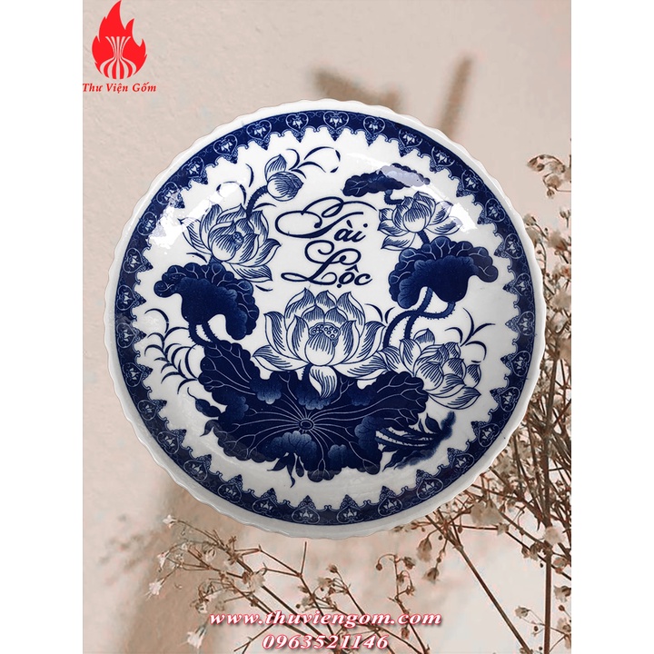 [wholesale] Tray & Bat Trang standard lotus painting plate (small and ...