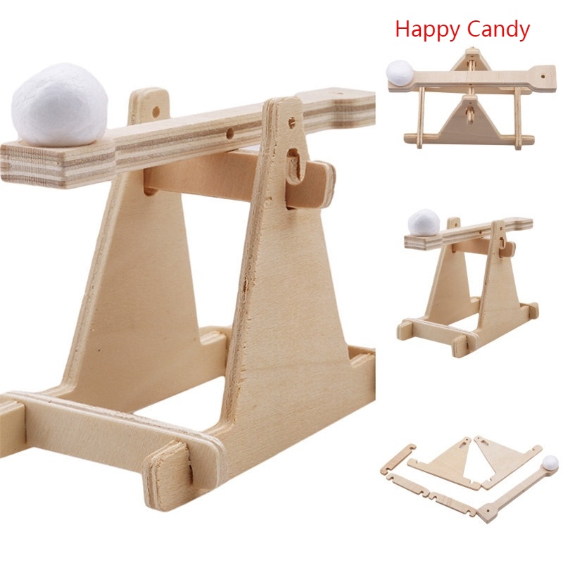 DIY Trebuchet Model Toy Wooden Catapult Vehicle Kits Kids Physical ...