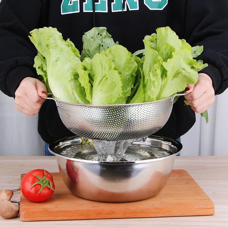 Kitchenware Stainless Steel Fine Mesh Strainer Colander Rice Vegetable ...