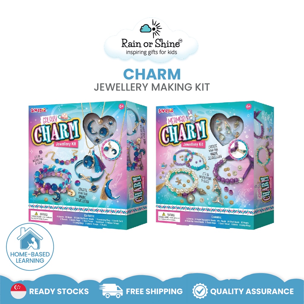 Charm Jewellery Making Kit - Mermaid / Galaxy Bracelet Making Kit ...