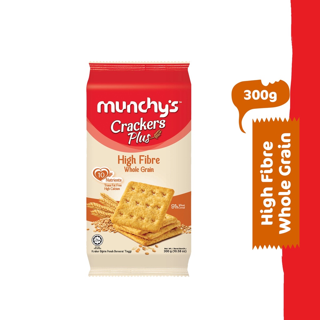 Munchy's Crackers Plus High Fibre Biscuits 300G (Halal) | Shopee Singapore