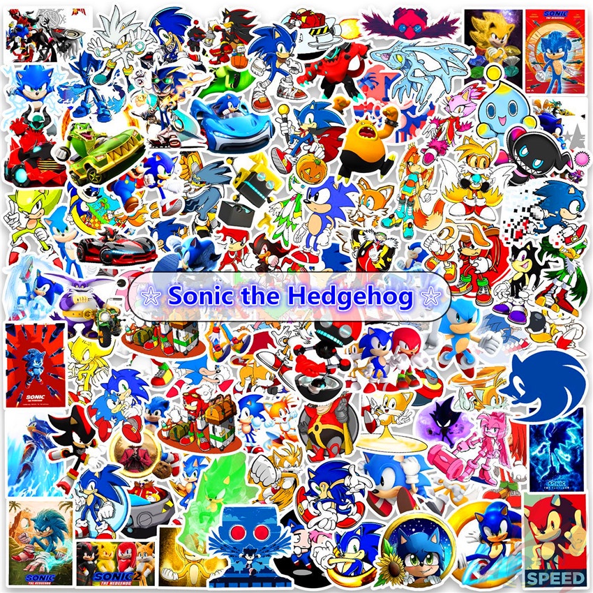 100Pcs/Set ☆ Sonic the Hedgehog Stickers ☆ DIY Fashion Waterproof ...