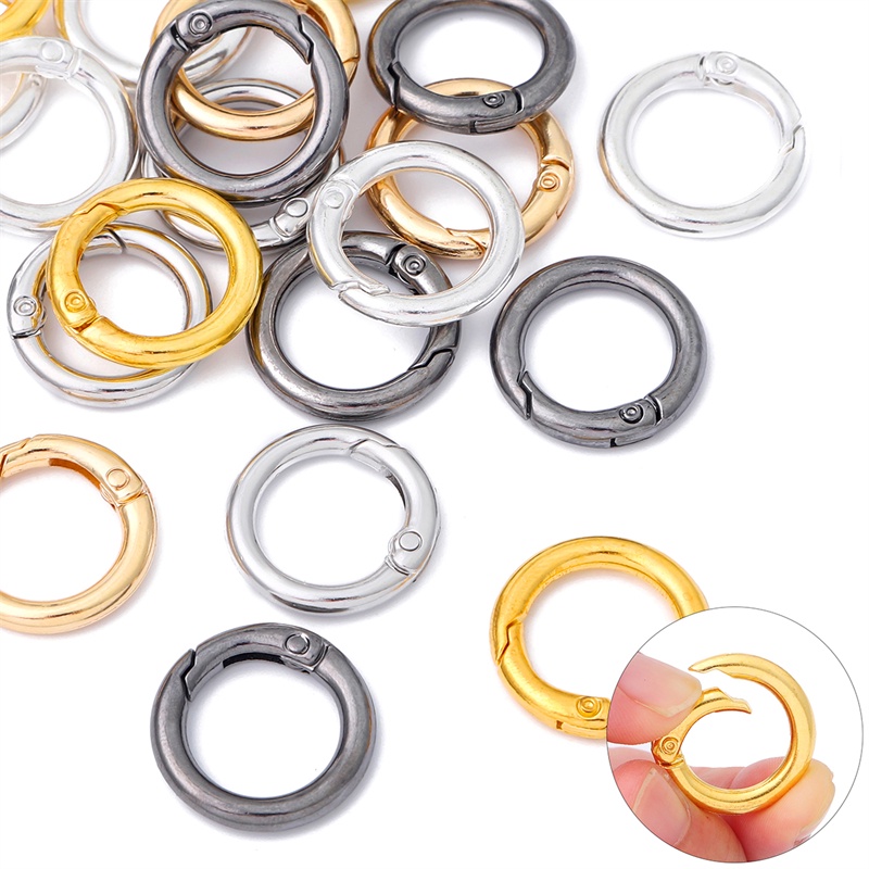 20 25 28mm 5Pcs/Lot Metal O Ring Spring Clasps Openable Round Keychain ...