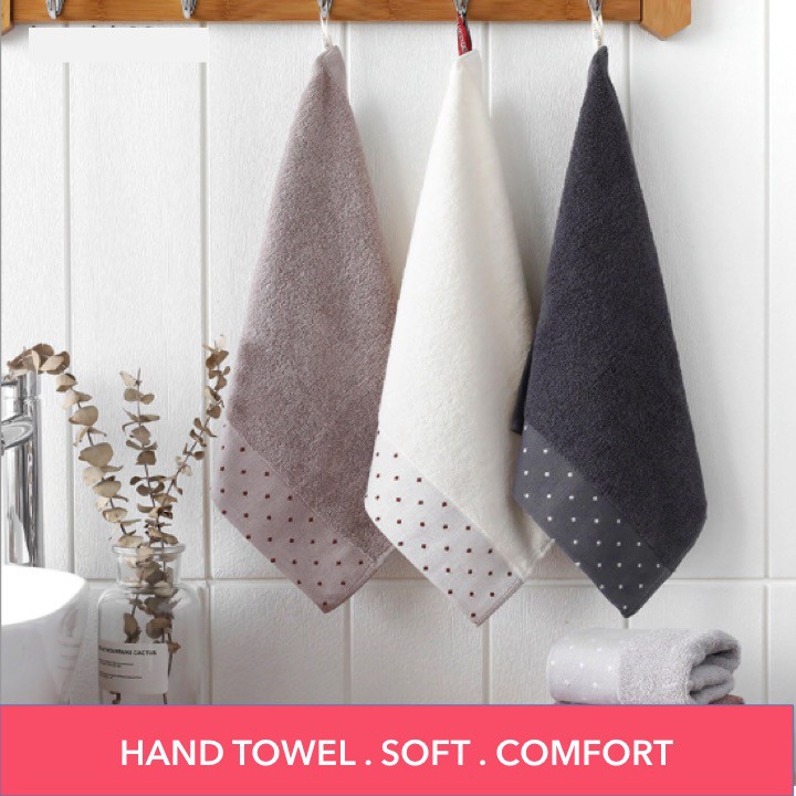 Classic Dots Hand Towel Soft Comfy Absorbent | Shopee Singapore