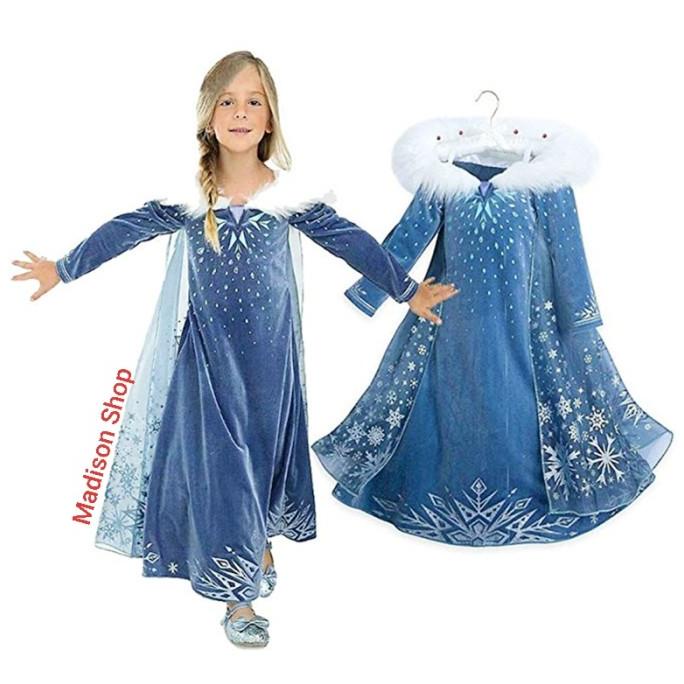 Elsa Frozen Costume 2 Dress Princess Disney Elsa Anna Cosplay Costume ...