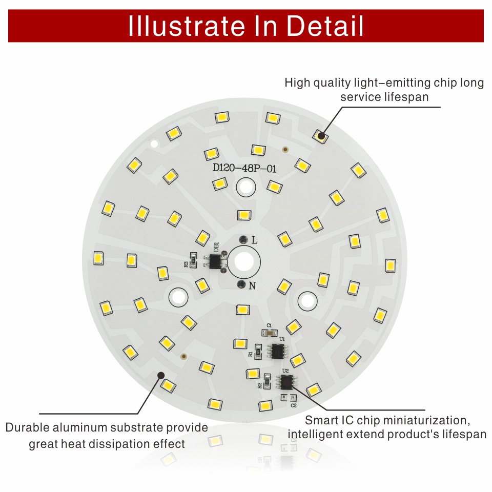Got Liang LED Downlight Chip 3W 5W 7W 9W 12W 15W 18W Round Light Chip ...