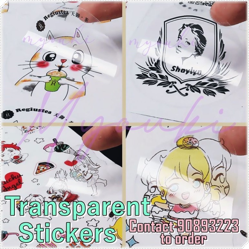 (SG SELLER 🇸🇬) Transparent Clear Stickers Printing (Waterproof ...