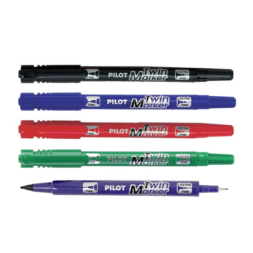 Pilot SCATM Permanent Twin Marker 2-in-1 Fine & Extra-Fine Tip | Shopee ...