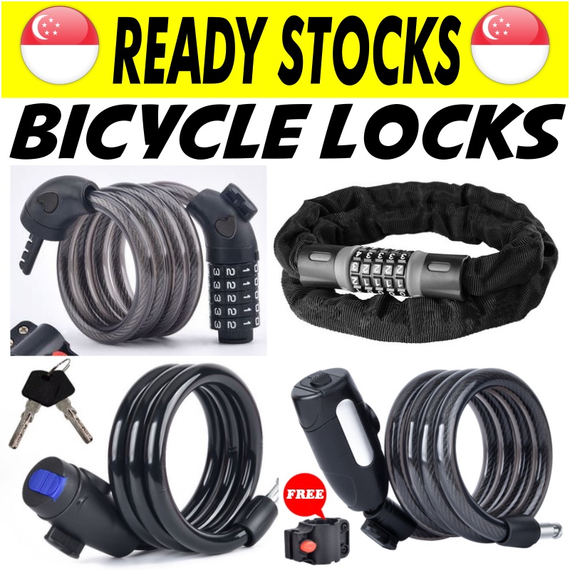 [SG] 1.5m 1.8m Super Long Thick Bicycle Lock Number Key Bike | Shopee ...