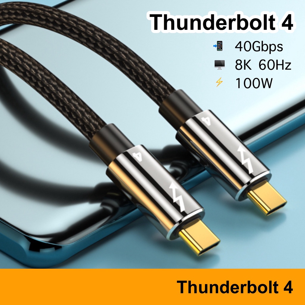 THUNDERBOLT 4 USB Type C Cable Speed 40 Gbps PD 2.0 Charging 100W Fast ...