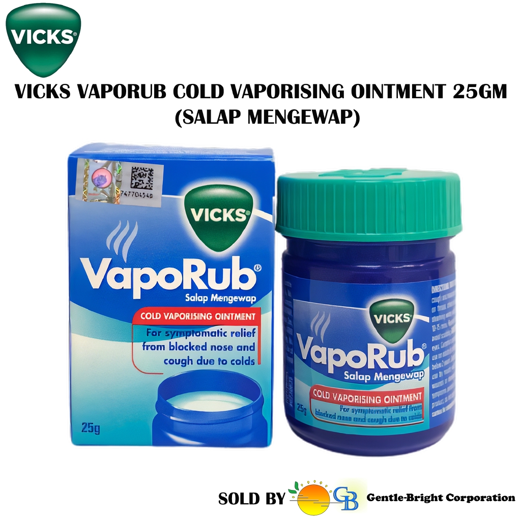 Vicks Vaporub Cold Vaporising Ointment 25gm (Salap Mengewap) | Shopee ...