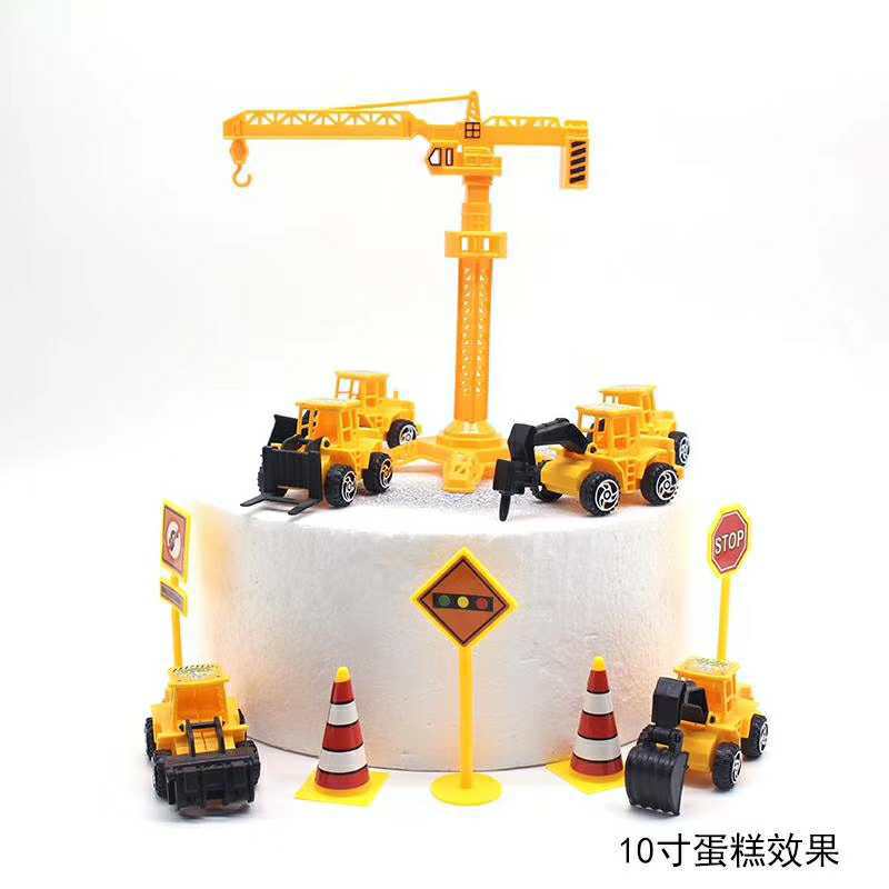 Engineering crane tower crane cake topper decoration set construction ...