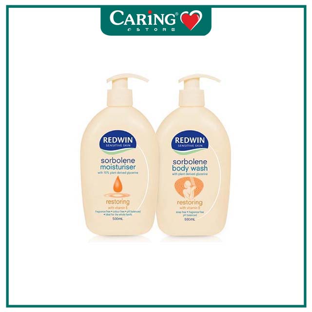 REDWIN SORBOLENE BODY WASH 500ML + MOIST LOTION WITH VIT E 500ML ...