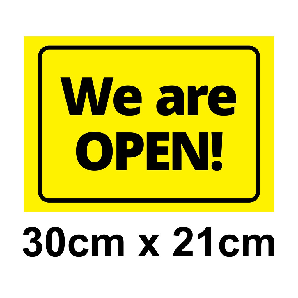 Signage Sticker ( We Are Open) | Shopee Singapore