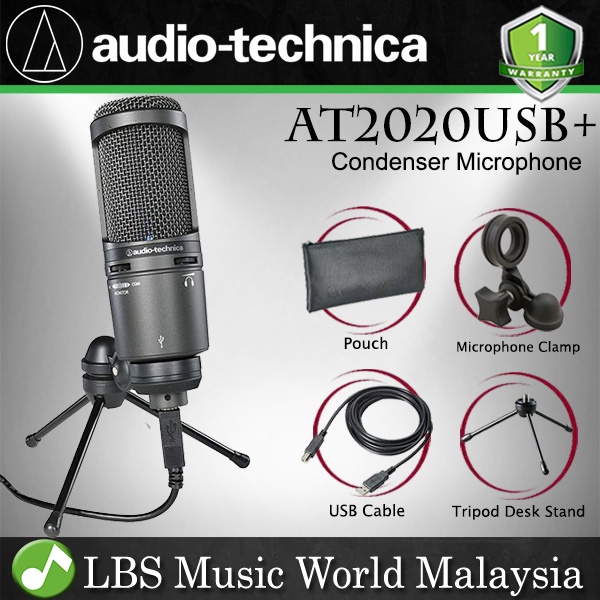 Audio Technica AT2020USB+ Cardioid Condenser Medium Diaphragm USB Mic ...