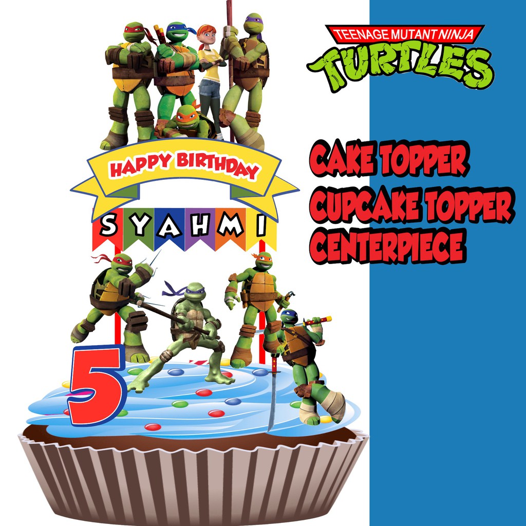 Cake Topper Ninja Turtle Banner Birthday/Party/Celebration/Baby Shower ...