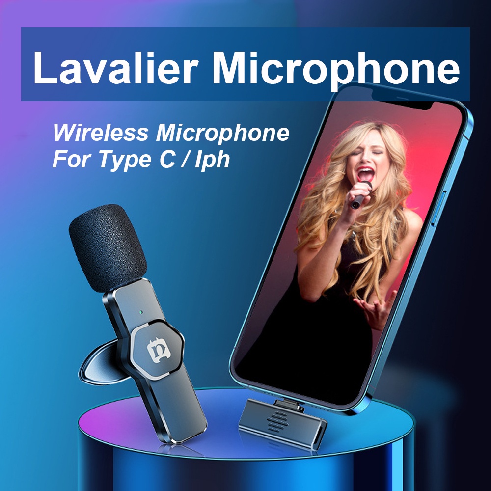 【SG】Wireless Lavalier Microphone Portable Audio Video Recording Lapel ...