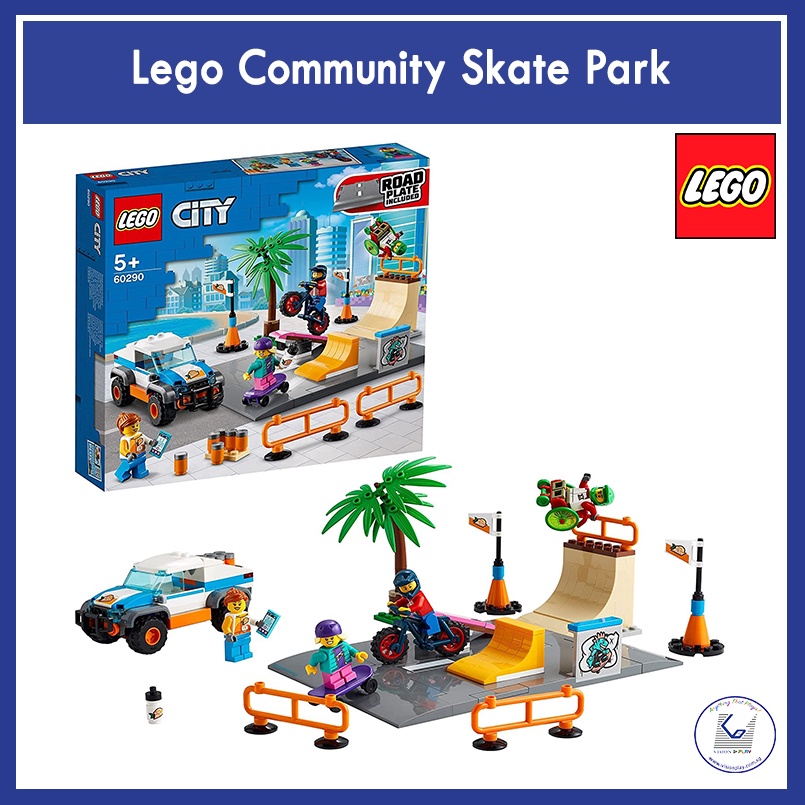 Lego City Community Skate Park with Skateboard BMX Bike Mini Figures ...