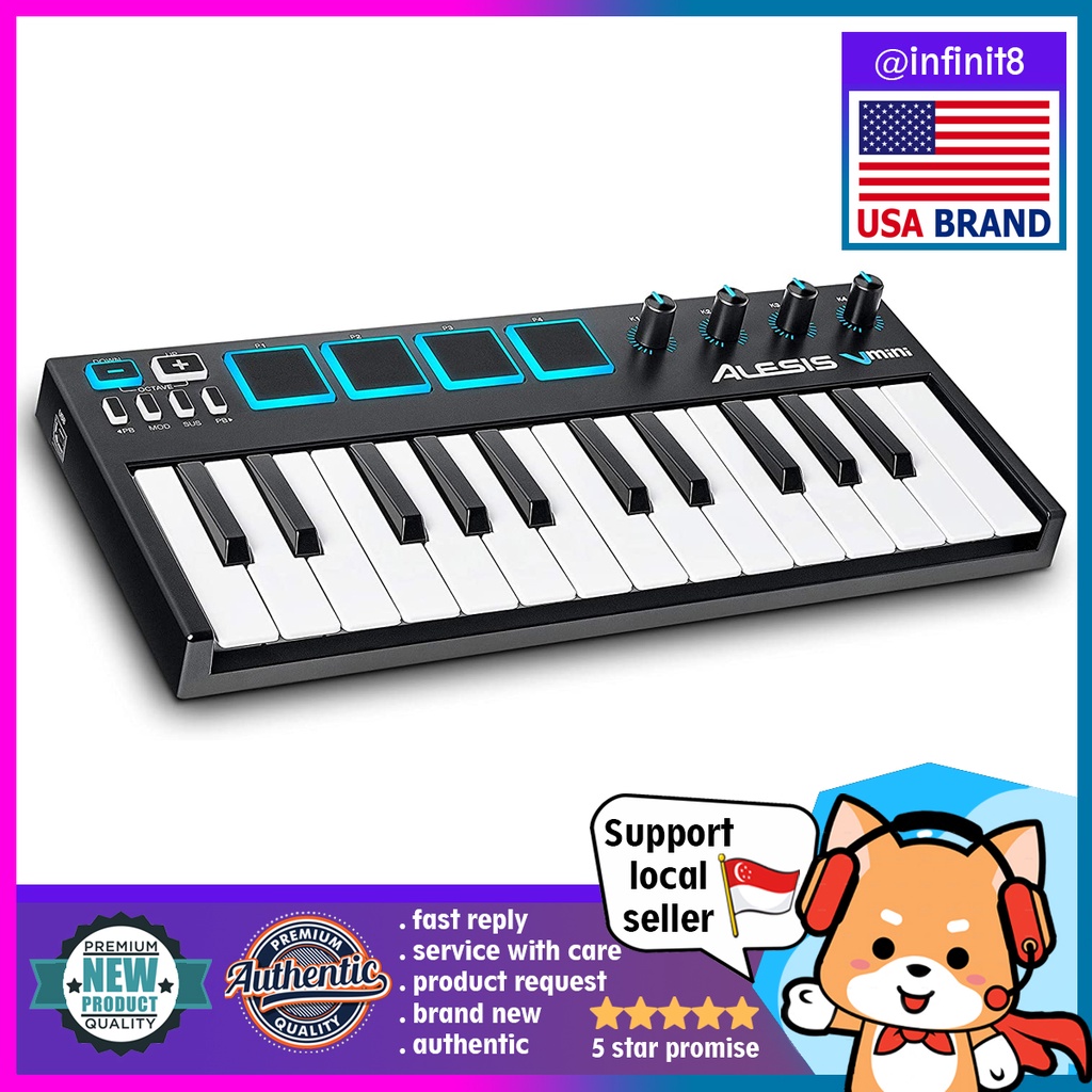 [sg stock] Alesis V-Mini 25-Key USB MIDI Keyboard Controller w 4 ...