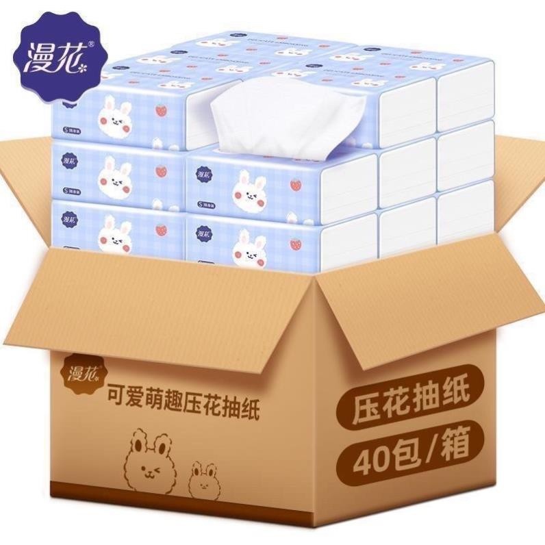 Carton of 40 packs of super tough, super smooth white rabbit tissue ...