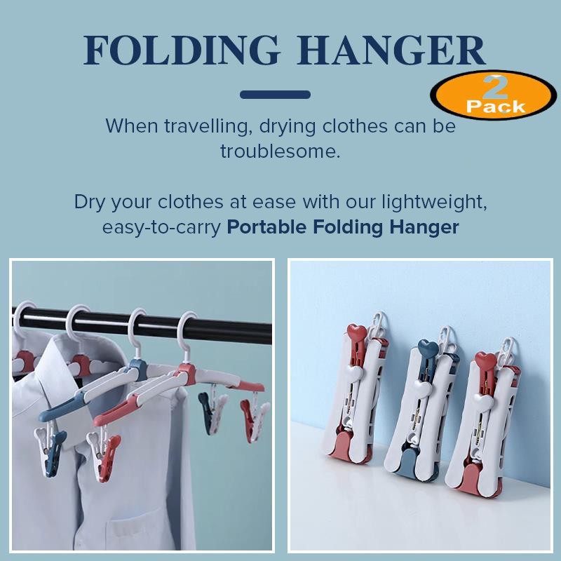 Foldable Hanger Portable Travel 360 Degree Rotatable PP Hangers Non ...