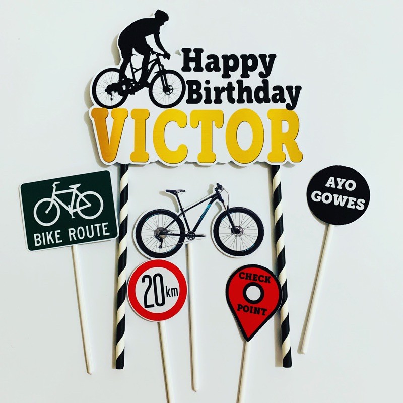 Bicycle Cake Topper Birthday/Birthday Cake Decoration | Shopee Singapore