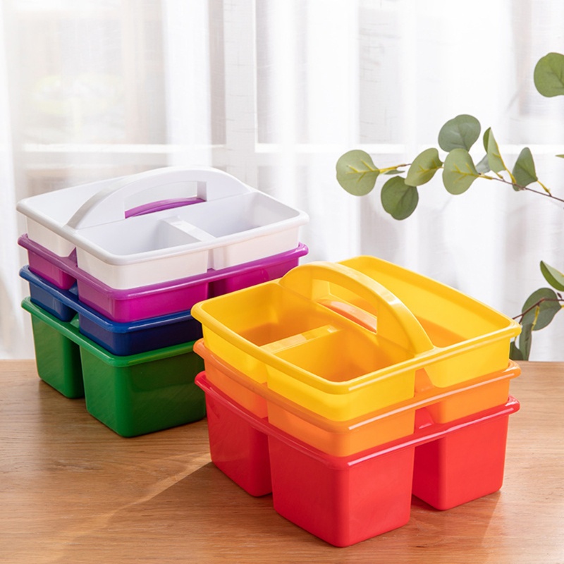 PCF* Portable Storage Caddies Box Plastic Divided Basket Bin with 3 ...