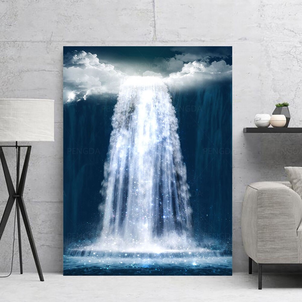 Print Painting 1 Panel Waterfall Canvas Home Decoration Natural ...