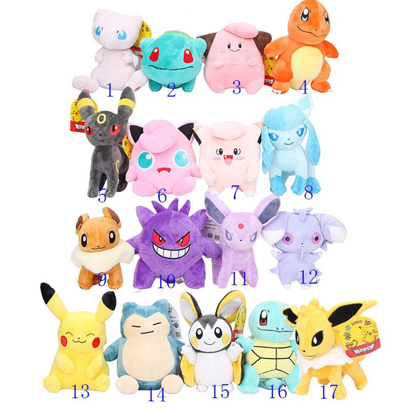 20cm Original Pokemon plush toys 17 styles Pikachu eevee Jigglypuff ...