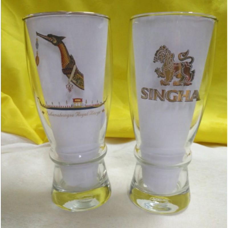 Limited Edition SINGHA Beer Glasses (cloudy glass) | Shopee Singapore