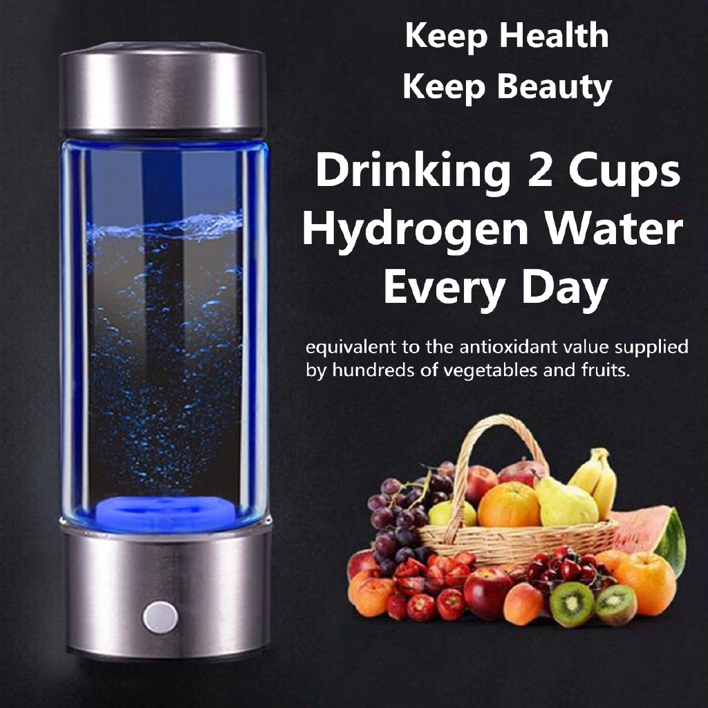 450ML Hydrogens Rich Water Bottle Cup Generator Water Maker Rechargeable Portable pure H2 ...