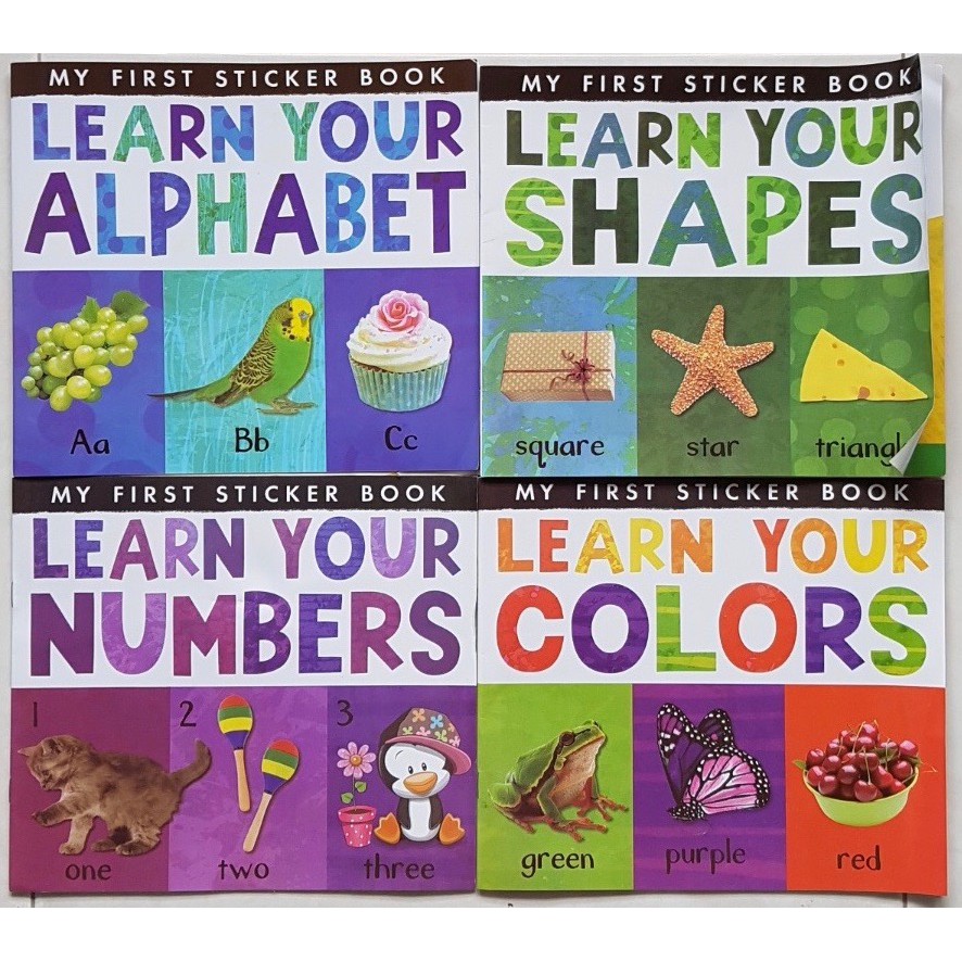 Children Stickers Book Early Learning Alphabet Numbers Shapes Colors ...