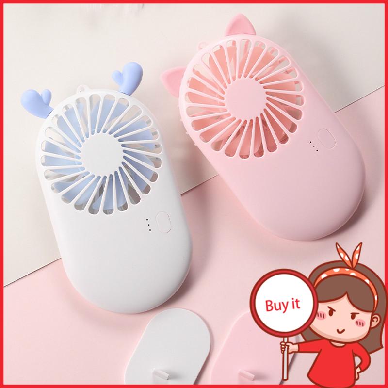 Pattern Mini Fan Cute Portable Handheld USB Chargeable Desktop Fans 3 ...