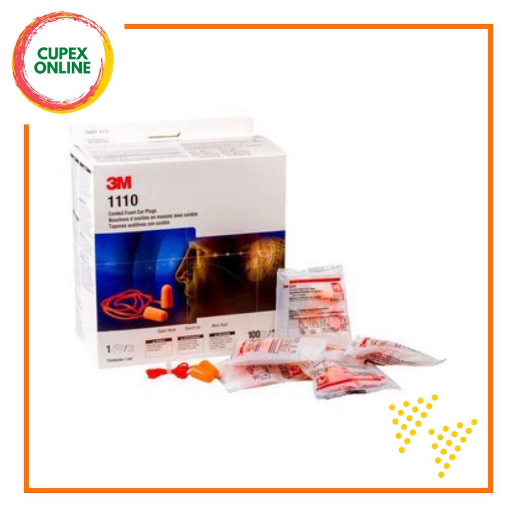 3M 1110 Corded Foam Ear Plugs (cupex) | Shopee Singapore