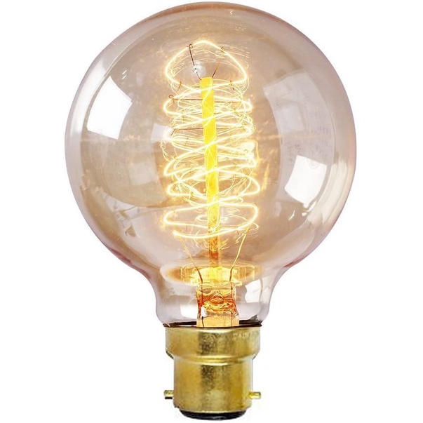 ONEPRE Vintage Edison Light Bulb G80 BC B22 Bayonet 60W Dimmable Retro ...