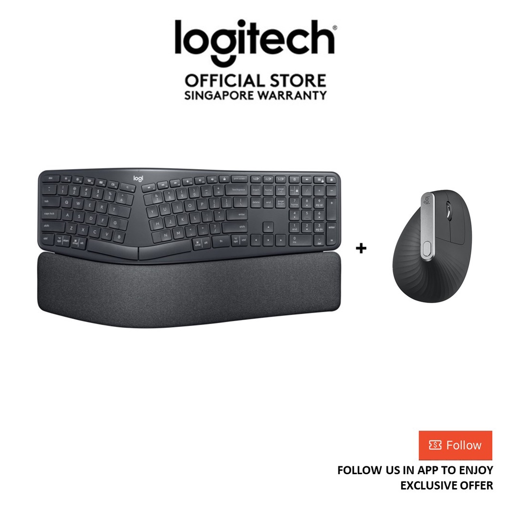 [Bundle] Logitech Ergo K860 Wireless Ergonomic Keyboard + Logitech MX ...