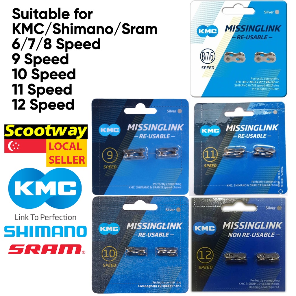 [Authentic] KMC Missing link Chain Connector for 6/7/8/9/10/11/12 Speed ...