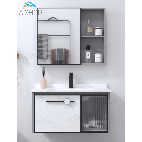 [SG Stock]Aluminum Alloy Bathroom Vanity Cabinet Set Bathroom Cabinet ...
