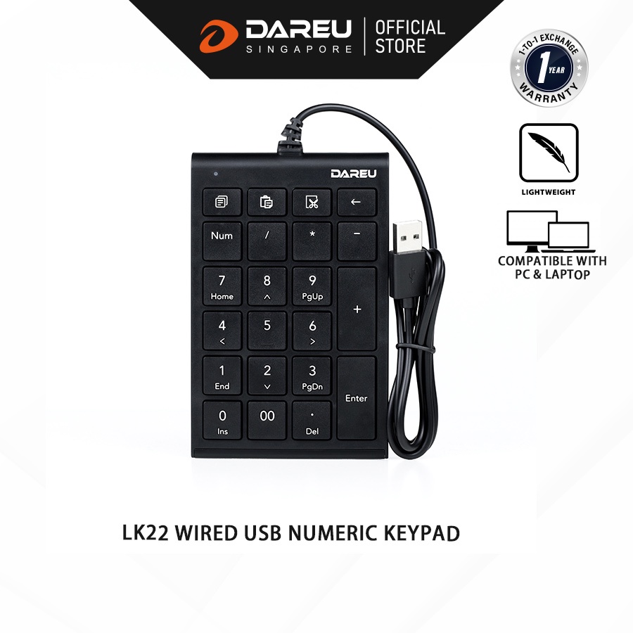 Dareu LK22 USB Numeric Keypad USB Number Keypad , Light weight ...