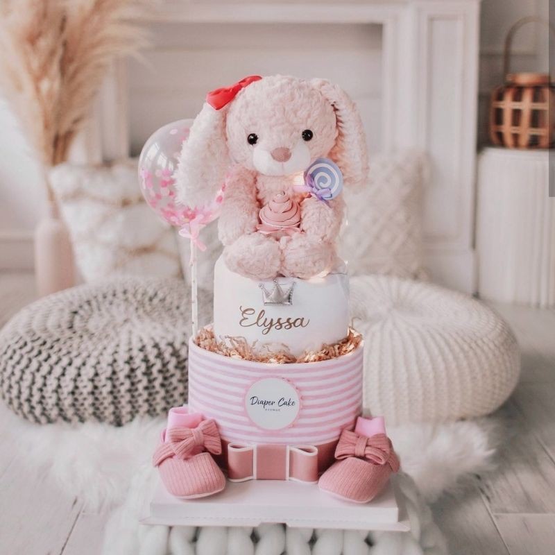 🇸🇬 🔥🔥🔥 Baby Hamper 2 Tier Diaper Cake - Fluffy Series for Newborn, Full ...