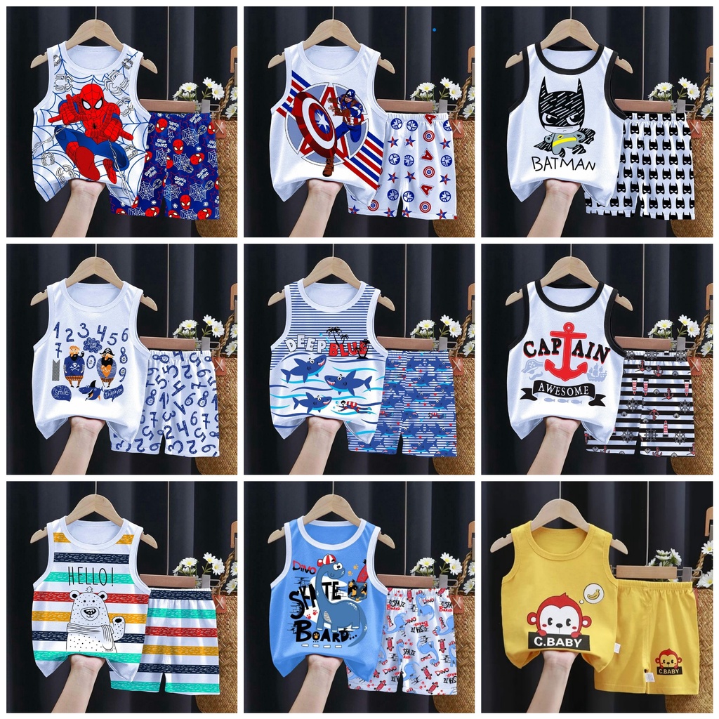 Boys Singlet Suits Cute Characters And Superhero Spiderman Batman ...