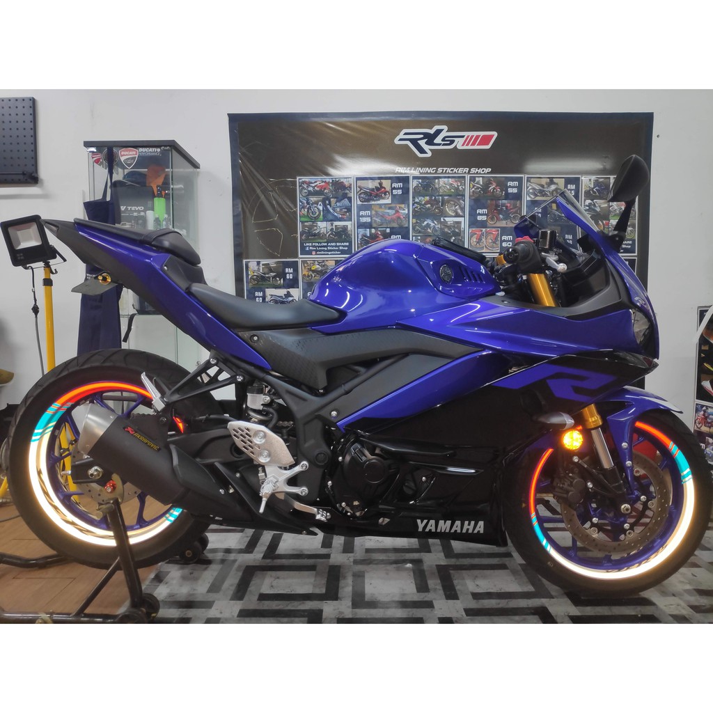 Rim Sticker Yamaha R25 Tritone Half Wrapping | Shopee Singapore