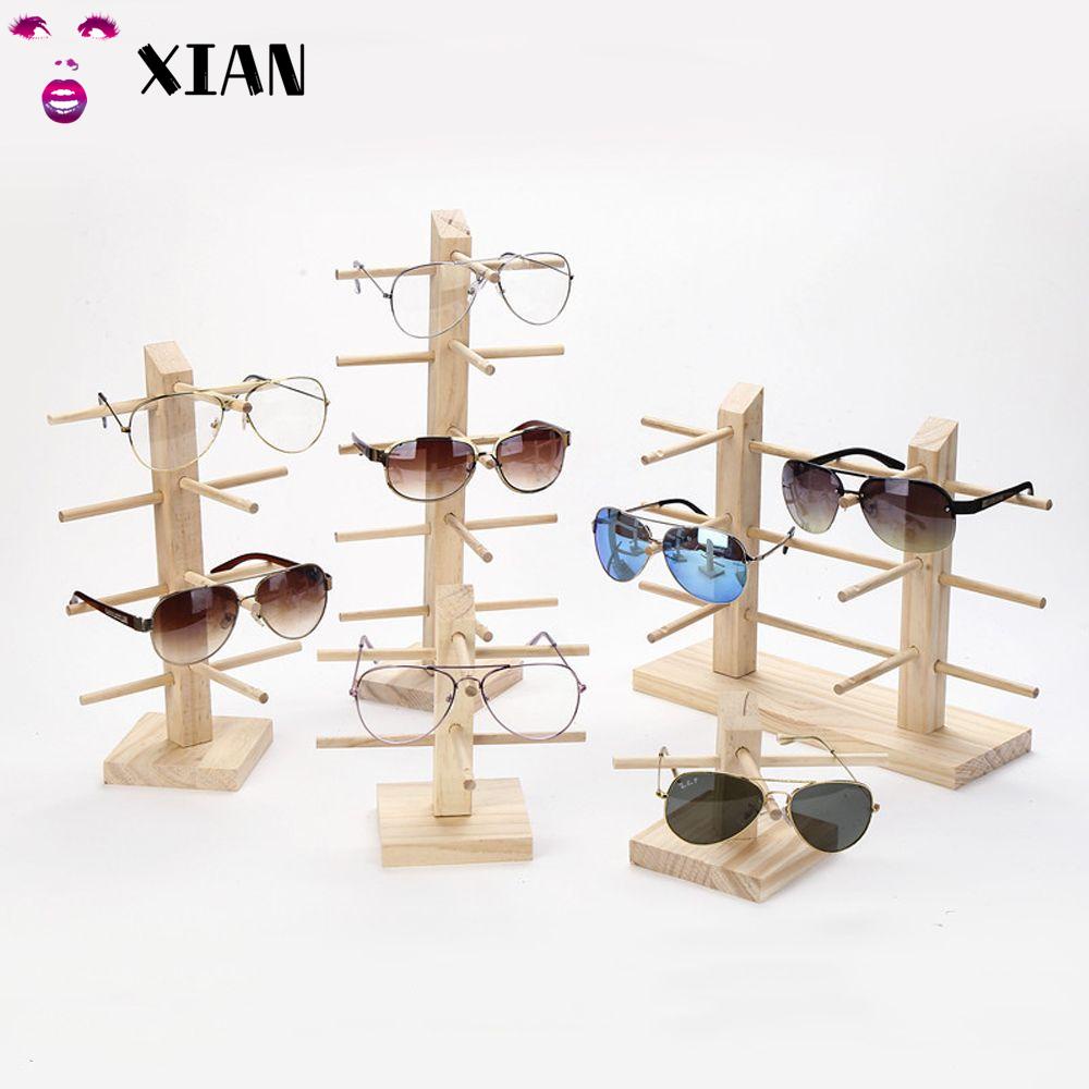 XIANSTORE Wooden Countertop Glasses Rack Sunglasses Storage Rack Wooden ...