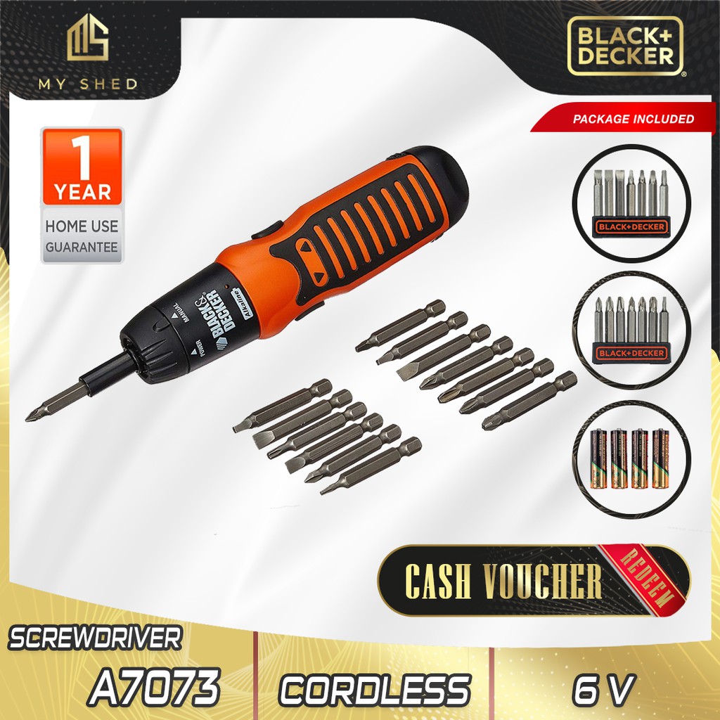 BLACK & DECKER A7073-TW Cordless Screwdriver ( A7073 ) | Shopee Singapore