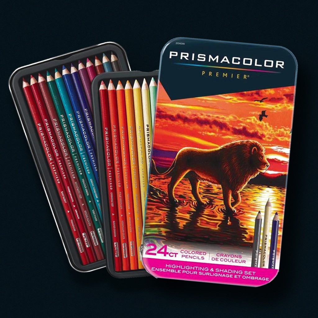 Prismacolor Premier Colored Pencil, Highlighting and Shading Set of 24 ...